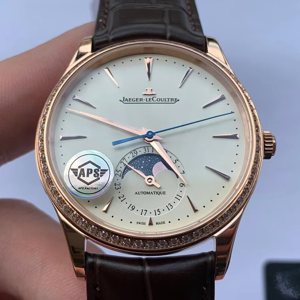 APS공장 예거 르쿨트르 마스터 울트라씬 문페이즈 로즈골드 다이아베젤 레더 스트랩 39mm Q1362503 > ETC - 명품 ...