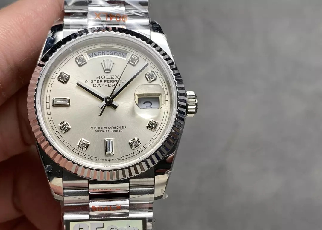 QF공장 v5 롤렉스 데이데이트 실버 다이얼 10P다이아 화이트골드 36mm 128236 > ROLEX - 명품 시계 레플리카 ...