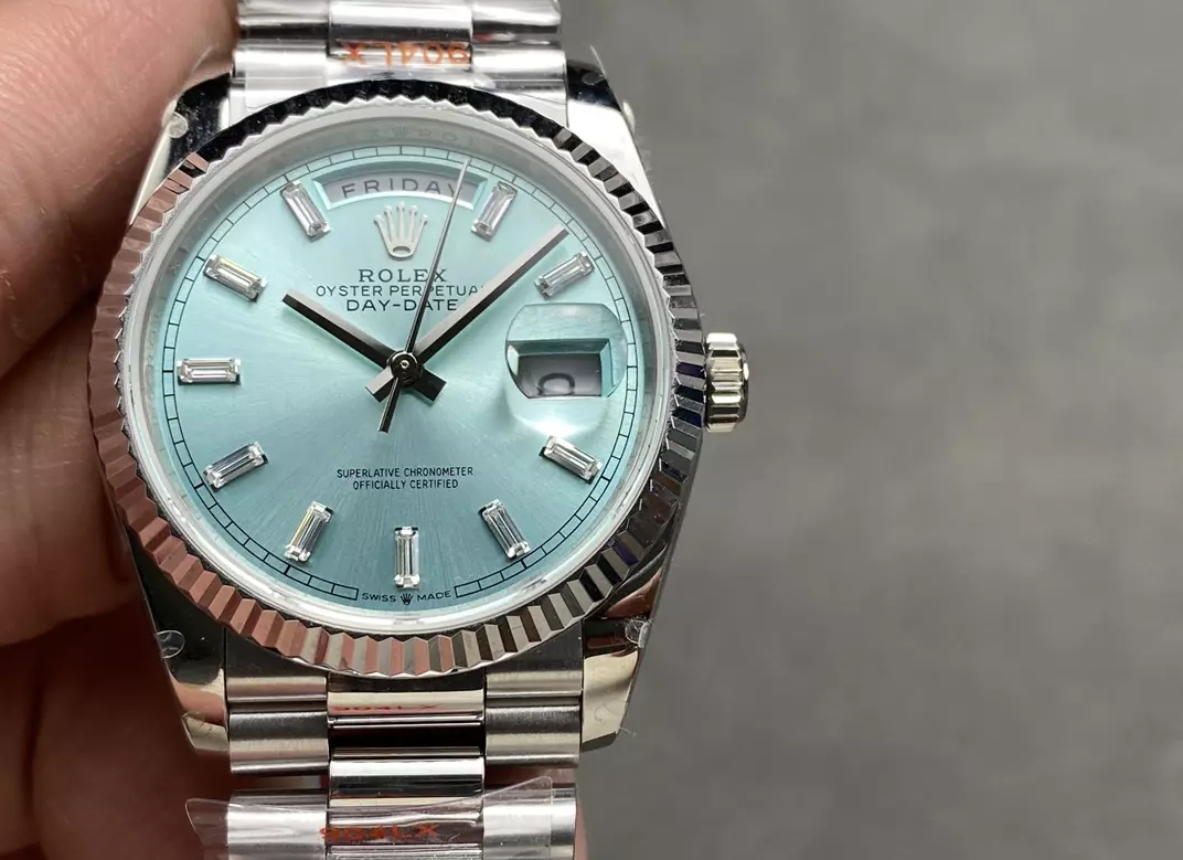 QF공장 롤렉스 데이데이트 플래티넘 다이얼 바게트다이아 SS 브레이슬릿 36mm 128236 > ROLEX - 명품 시계 ...